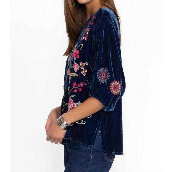 Johnny Was | Tops | New Johnny Was Velvet Boatneck Blouse Nikkola In ...